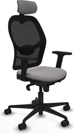 Piqueras y Crespo Jorquera Lendenwirbelst&uuml;tze mit 2D-Armlehnen und Kopfteil, h&ouml;henverstellbar und neigbar. Ausgestattet mit 5 Positionen und injiziertem Schaum. Schwarz