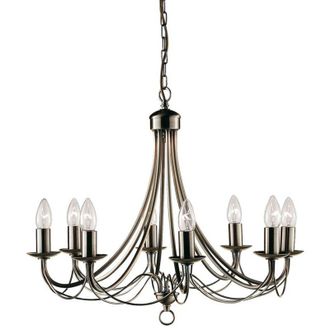 Searchlight Searchlight - Maypole - Lustre &agrave; 8 ampoules au fini laiton antique, E14