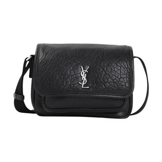Saint Laurent Schwarze Leder Niki S Messenger Tasche - - Bags - Damen - Schwarzk - ONE SIZE