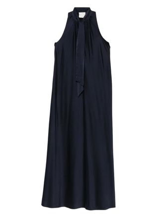 Forte_Forte robe longue à col noué - Bleu