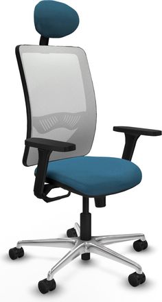 Piqueras y Crespo Home Office Stuhl Zulema mit 3D-Armlehnen, h&ouml;henverstellbarer Lendenwirbelst&uuml;tze und festem Kopfteil, ausgestattet mit Sincro 3 Positionen und Schneid