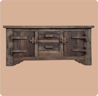 Simandra Altholz Kommode Lombok 3 Vintage Massiv Teakholz M&ouml;bel Handarbeit Antik