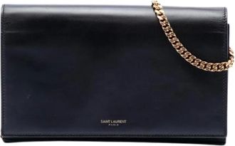 Saint Laurent Portefeuille sur cha&icirc;ne Pre-owned - Femme - Pre-owned - Noir - Taille: ONE Size