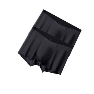 Generic Elegant Silk Sous-v&ecirc;tements en soie glac&eacute;e pour homme, cale&ccedil;ons boxeurs en soie de m&ucirc;rier pour homme, &eacute;vacuation de lhumidit&eacute;, respirant sans couture,