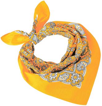 Tobeni 548 Damen Herren Nickituch Kopftuch Bandana Halstuch Baumwolle Unisex Farbe Paisley Gelb Gr&ouml;sse 54 cm x 54 cm