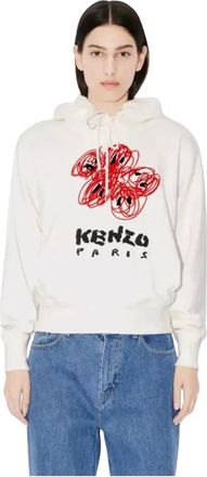 Kenzo Femme, Sweatshirts et sweats &agrave; capuche, Blanc, Taille: 40 FR SweaT-shirt &agrave; capuche Boke Flower