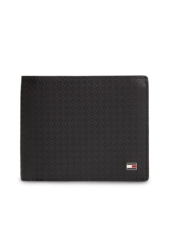 Tommy Hilfiger Geldb&ouml;rse TOMMY HILFIGER TH EMBOSS CC AND COIN, Damen, schwarz, Leder, unifarben, Basic, Kleinlederwaren, Unisex Geldbeutel, Portemonnaie mit Logoflag