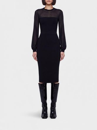 Elisabetta Franchi Robe fourreau midi en viscose avec manches ballon