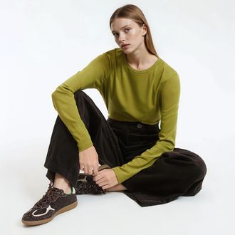 La Redoute Collections T-shirt Fluide Col Rond Manches Longues