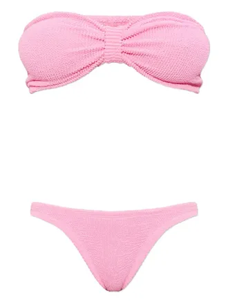 Hunza G Tina Bikini in Knitteroptik - Rosa