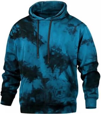 Generic Hoodie Homme Tie Dye Premium - L&eacute;ger & &Eacute;pais Cordon Drawstring Manches Longues Poches Kangourou, Pullover Sweatshirt Polyvalent & Tendance Quotidien(B