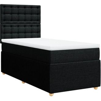 vidaXL Boxspringbett mit Matratze Schwarz 80x200 cm Stoff vidaXL