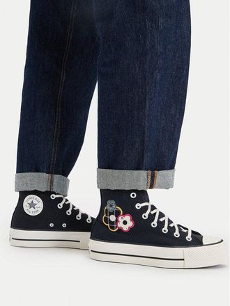 Converse Sneakers aus Stoff Chuck Taylor All Star Lift Platform Floral Patchwork A15534C Schwarz