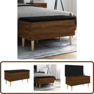 vidaXL Sitzbank mit Stauraum Braun Eichen-Optik 82x42x46 cm - Wohnzimmer Dekoration - Stauraumbank - Garderobe - Eingangsbereich Möbel - Beistelltisch