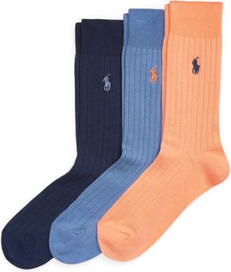Ralph Lauren 3er Pack Socken aus weicher &auml;gyptischer Baumwolle in