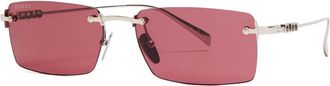 Gucci Sonnenbrille mit eckigem Gestell - Silber