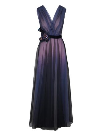 Talbot Runhof V-neck maxi dress - Schwarz