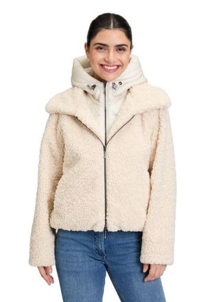 AMBER & JUNE Pl&uuml;schjacke Damen mit abnehmbarem Westenteil
