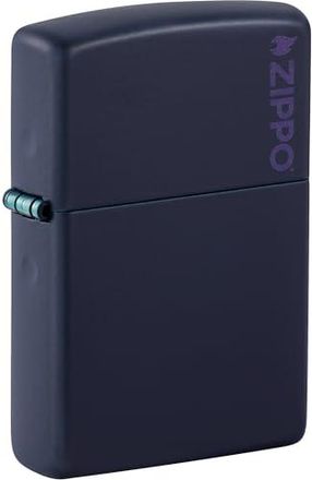 Zippo Sturmfeuerzeug - Logo, Navy Matte, Color Image, Base Model - Nachfüllbar - Wiederverwendbar - Windfestes Design - Geschenkbox - Made in USA
