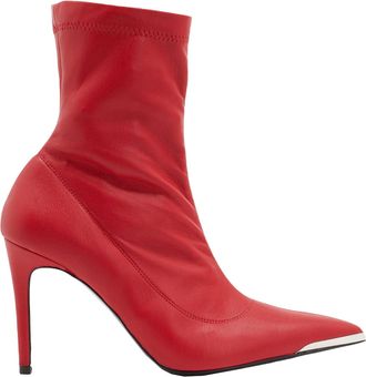 8 by YOOX STRETCH POINTY-DETAIL ANKLE BOOTS