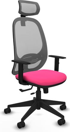 Piqueras y Crespo Schreibtischstuhl Rosa Cilanco mit 1D-Armen, h&ouml;henverstellbare Lendenwirbelst&uuml;tze und h&ouml;henverstellbares Kopfteil und Neigungsverstellung. Ausgestatte