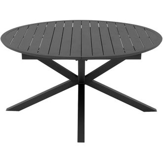 Vente-Unique Table de jardin ronde extensible en aluminium L.150/200 cm - Anthracite - YOHA de MYLIA