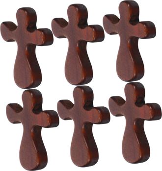 Cabilock 6 Stück Kleine Holz-kreuze Rustikal Handgefertigt Leichter Tragbarer Gebetskreuz Katholisches Glaubenssymbol Dekorativ für Religiöse Zeremonien und Sp