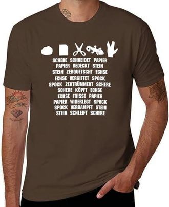 Generic Stein, Papier, Schere, Echse, Spock T-Shirt | Kult | Fun, Style caf&eacute; fonc&eacute;, M