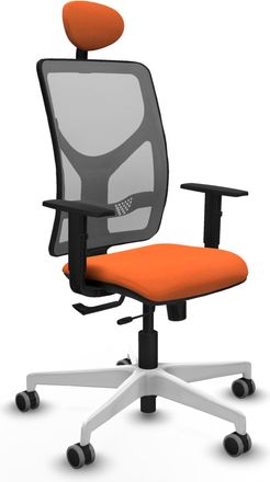 Piqueras y Crespo Drehstuhl mit Rollen und 1D-Armlehnen, h&ouml;henverstellbare Lendenwirbelst&uuml;tze und festes Kopfteil, ausgestattet mit Syncro/Traslack und Schneideschaum, 