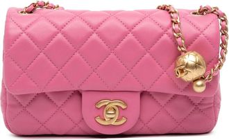 Chanel Hobo Bags - Mini Rectangular Classic Lambskin Pearl Crush Sing - Gr. unisize - in Gold - für Damen
