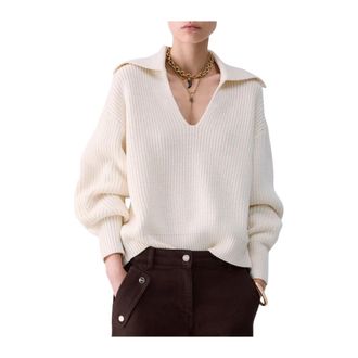 Liu Jo Strickpullover aus Wolle mit Schn&uuml;rung - - Knitwear - Damen - Wei&szlig; - M