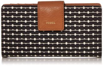 Fossil Damen Logan Lasche Clutch, Schwarzer Streifen