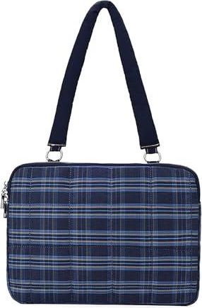 Generic Sac à bandoulière rétro pour femme, sac à main léger, sac dordinateur à plusieurs couches, adapté pour téléphone portable et rangement dordinateur, bl