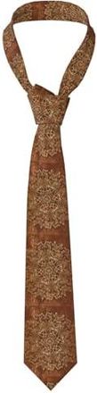 Generic Cravate Pour Hommes Fleur Abstraite Grunge Dor&eacute;e Vintage Marron Tendance Tie &Eacute;troit Cravate DAffaires Pour Travail Mariage Accessoires
