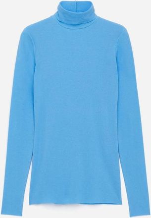 Arket Rollkragenoberteil Aus Baumwolle -Blau