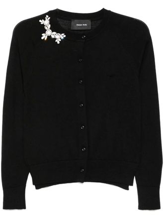 Simone Rocha cardigan à col cassé - Noir