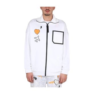 HUGO BOSS Hochgeschlossener Rei&szlig;verschluss-Sweatshirt aus Baumwolle - - Sweatshirts & Hoodies - Herren - Wei&szlig; - XL