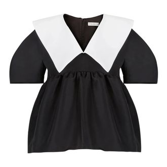Nina Ricci Femme, Blouses et Chemises, Noir, Taille: 40 FR Haut Babydoll en Taffetas