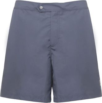 Brunello Cucinelli Homme, Maillots de bain, Bleu, Taille: XL Tabbed Waistband Piping Swim Shorts