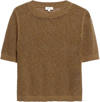 s.Oliver Kurzarmpullover Strickpullover Ajour-Pullover mit Kurzarm