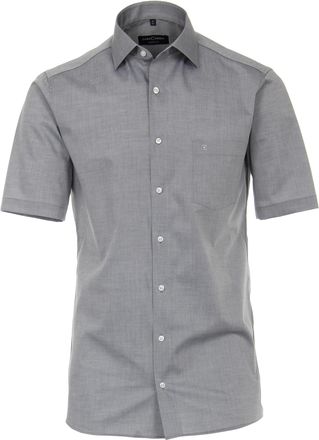 Casamoda Kurzarmhemd CASAMODA, Herren, Gr. 41, N-Gr, grau, Web, Obermaterial: 100% Baumwolle, unifarben, regular fit h&uuml;ftbedeckend, Rundhals, Hemden, Businessh