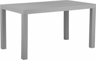 Beliani Beliani - Gartentisch hellgrau Rattanoptik 140 x 80 cm Outdoor