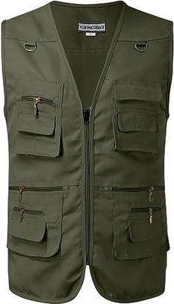 Generic Gilet de travail d&eacute;t&eacute; l&eacute;ger sans manches pour homme - Gilet de randonn&eacute;e avec de nombreuses poches - Gilet de chasse - Gilet dext&eacute;rieur - Gilet de loi