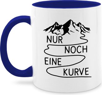 Shirtracer Tasse Tassen 325ml - Wandern - Nur noch eine Kurve - 325 ml - Dunkelblau - wanderfreunde berg geschenk f&uuml;r wanderer berge bergen wander kurven spr&uuml;che
