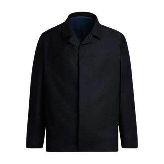Kiton Minimalistische Wolljacke mit Verdecktem Verschluss - - Jackets - Herren - Schwarzk - M
