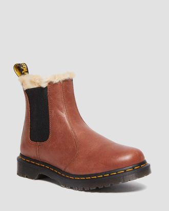 Dr. Martens 2976 Leonore Chelsea-Chelsea Stiefel Mit Kunstfellfutter Schuhe in Br&auml;unen, Gr&ouml;&szlig;e: 36