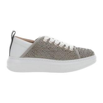 Alexander Smith Femme, Chaussures, Gris, Taille: 36 EU Baskets en Cuir Gris Blanc