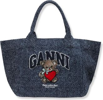 Ganni Femme, Sacs, Bleu, Taille: ONE Size Medium Bear Tote