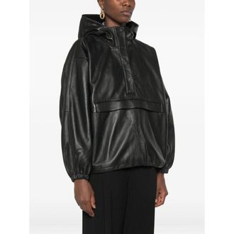 R&oacute;he Sheepskin Hooded Jacket - Black