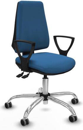 Piqueras y Crespo Elche Stuhl mit festen Armlehnen, ausgestattet mit Asincro und Schneidschaum, Rollen 65 mm, Parkett, Hellblau